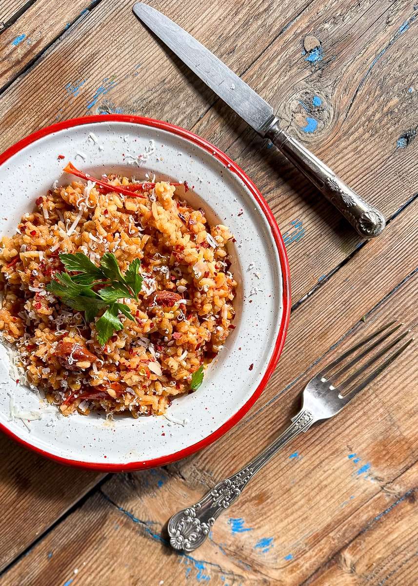 Chorizo and Tomato Risotto - The Wild Epicurean