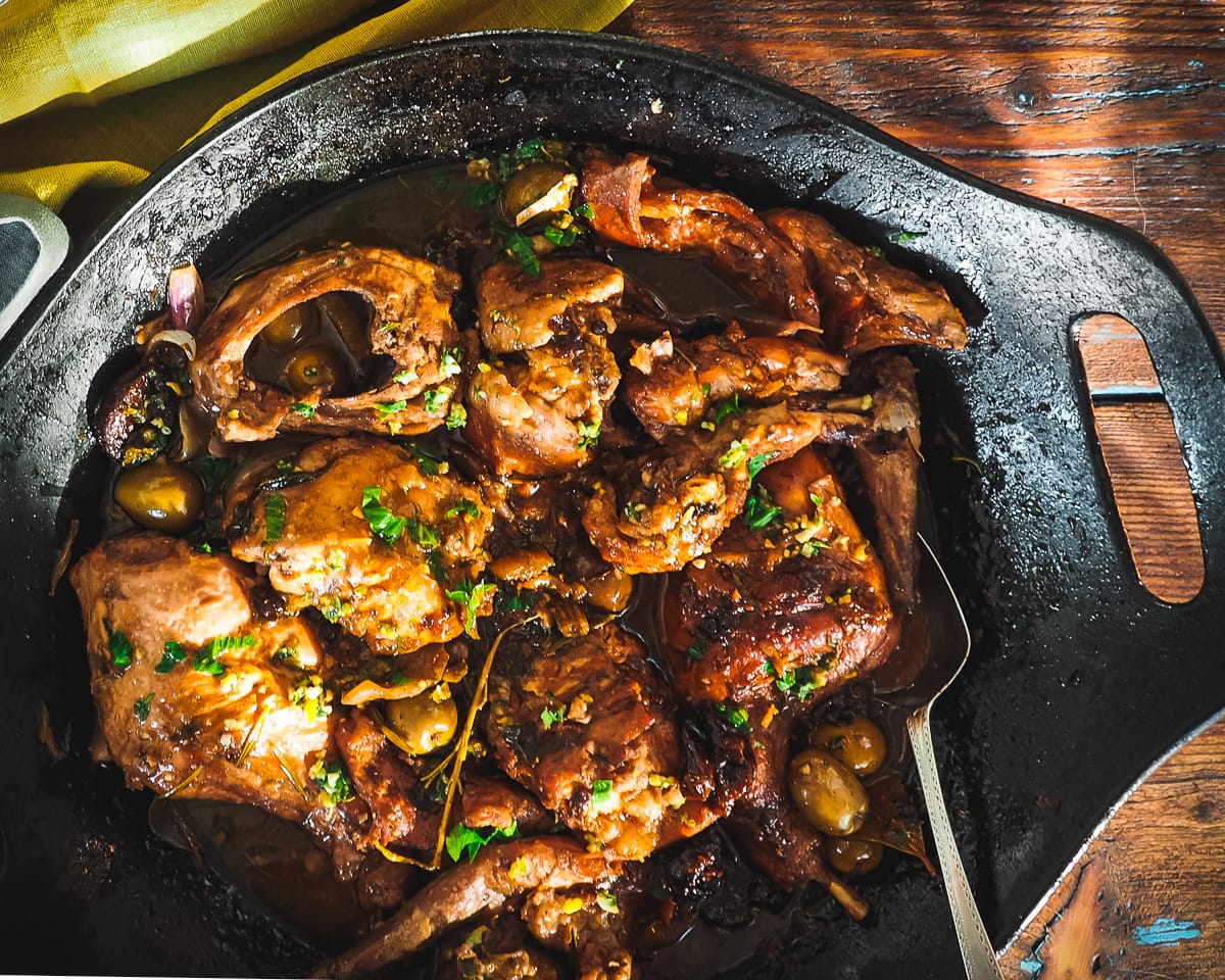 Rabbit Stew with Rosemary, Prunes, and Green Olives - The Wild Epicurean